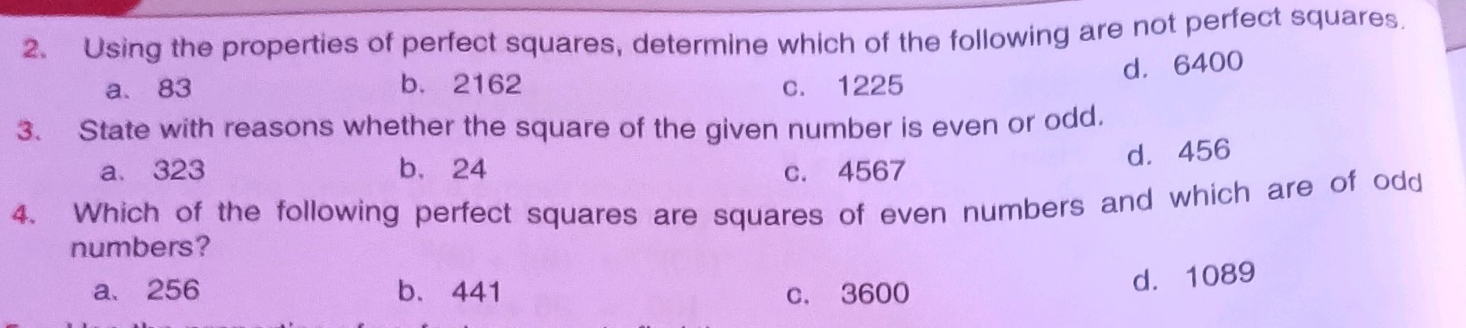 2. Using the properties of perfect squares, | StudyX
