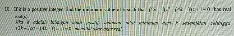 10. If k is a positive integer, find the | StudyX