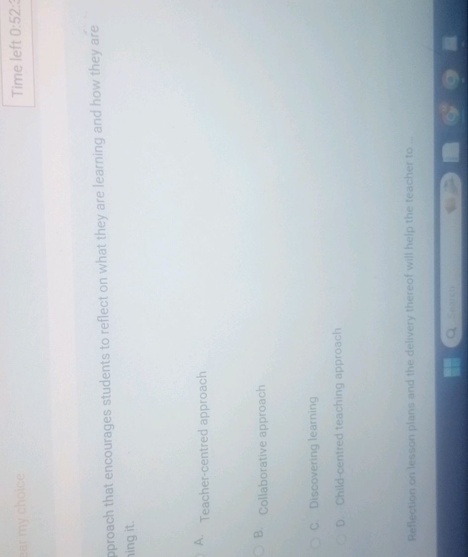 Approach that encourages students to reflect | StudyX