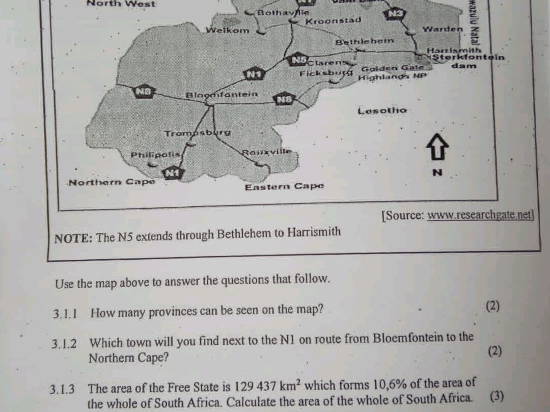 Use the map above to answer the questions | StudyX