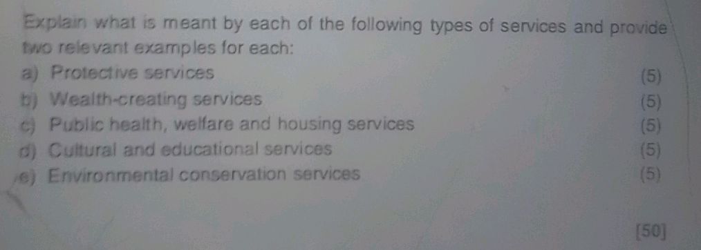 Explain what is meant by each of the | StudyX