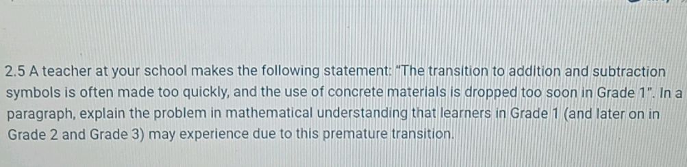 2.5 A teacher at your school makes the | StudyX