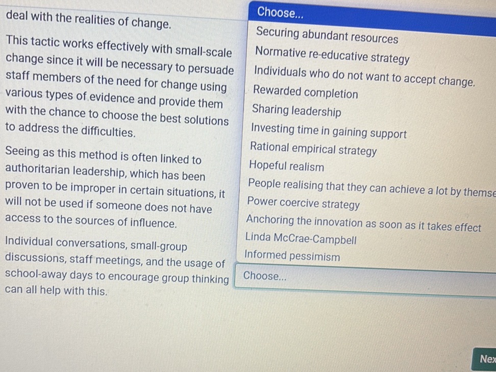 deal with the realities of change. This | StudyX