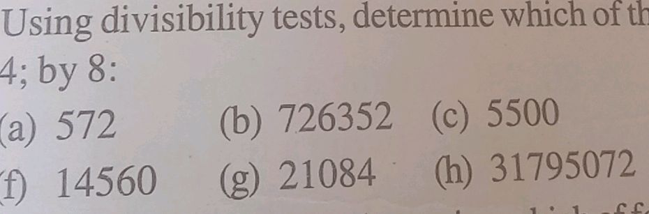 Using divisibility tests, determine which of | StudyX