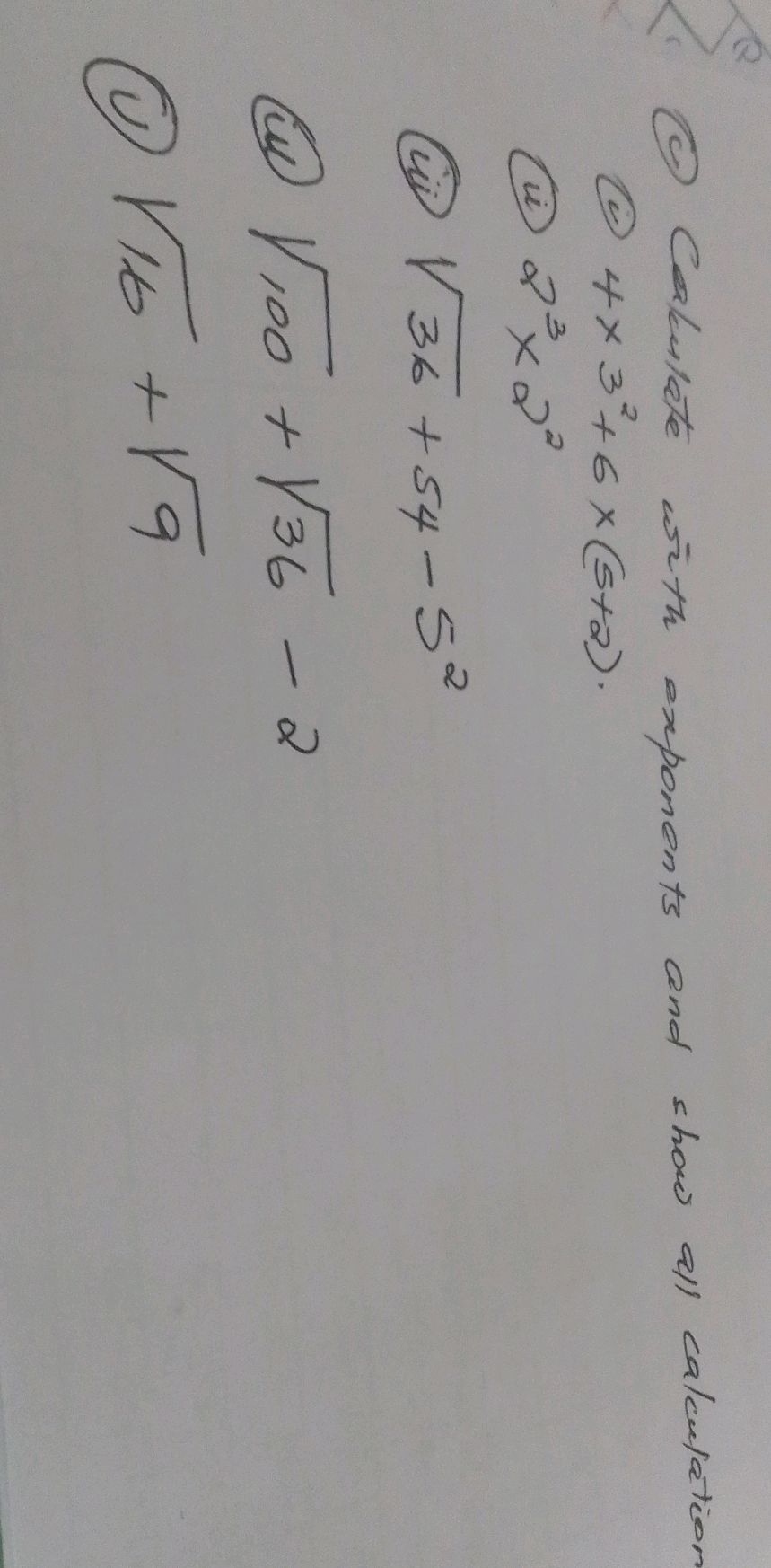 Calculate with exponents and show all | StudyX