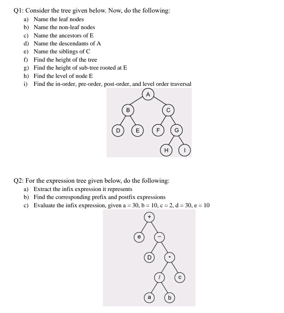Q1: Consider the tree given below. Now, do | StudyX