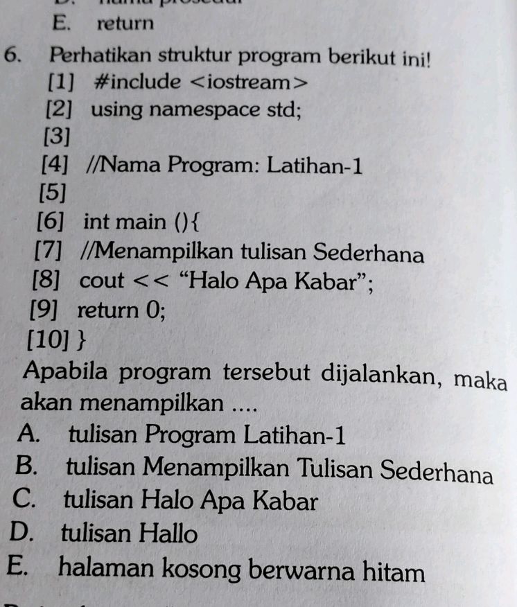 Perhatikan struktur program berikut ini! | StudyX