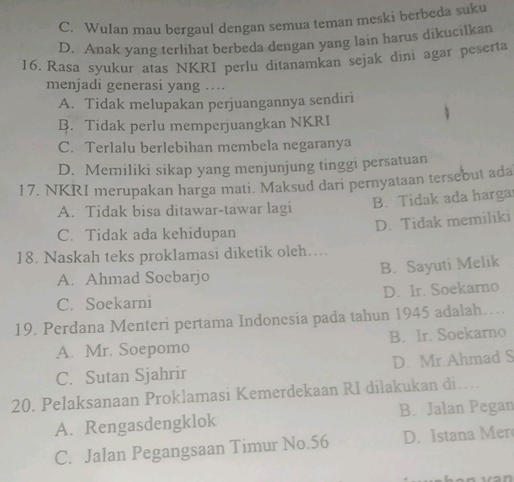 16. Rasa syukur atas NKRI perlu ditanamkan | StudyX