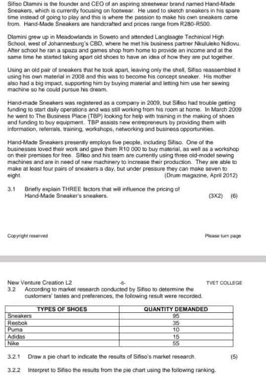 3.1 Briefly explain THREE factors that will | StudyX
