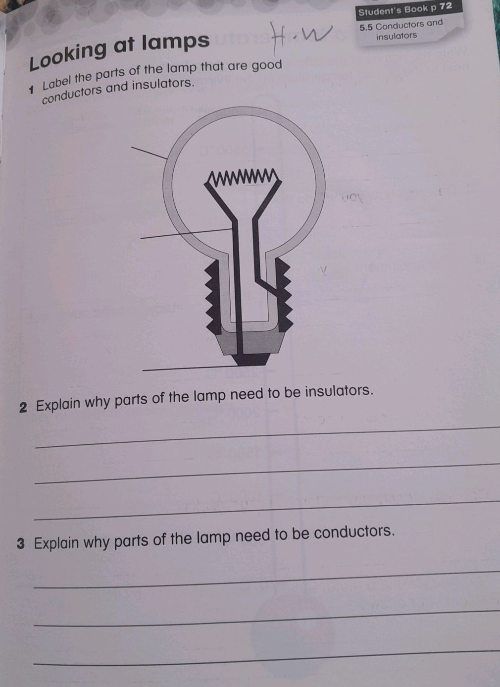 1 Label the parts of the lamp that are good | StudyX