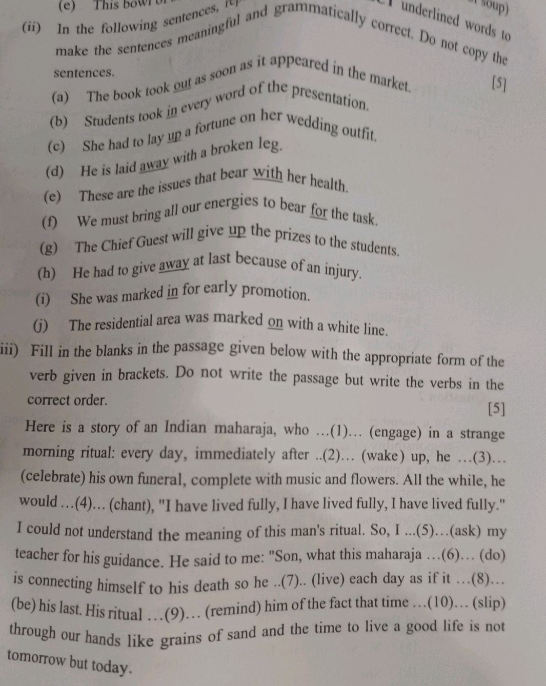 (ii) In the following sentences, replace the | StudyX