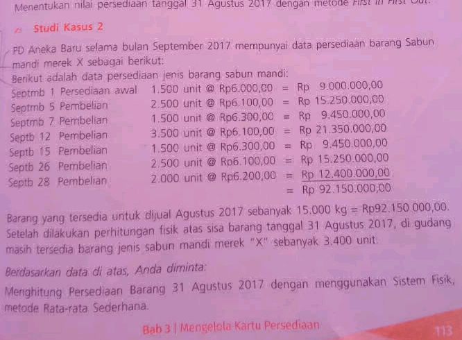 Berikut adalah data persediaan jenis barang | StudyX