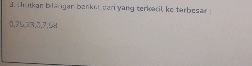 3. Urutkan bilangan berikut dari yang | StudyX