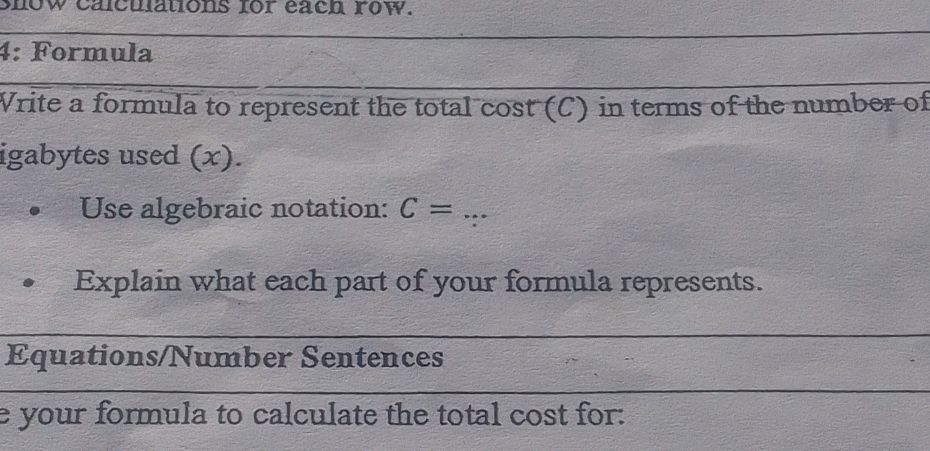 4: Formula Write a formula to represent the | StudyX
