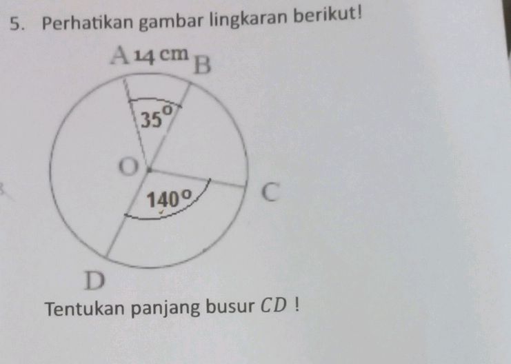Perhatikan gambar lingkaran berikut! A 14 | StudyX