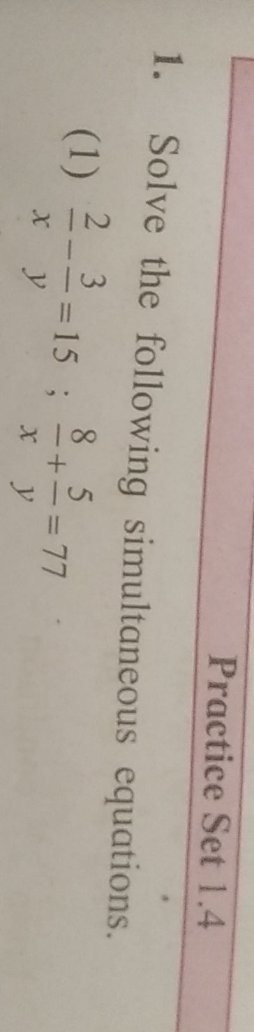 1. Solve the following simultaneous | StudyX