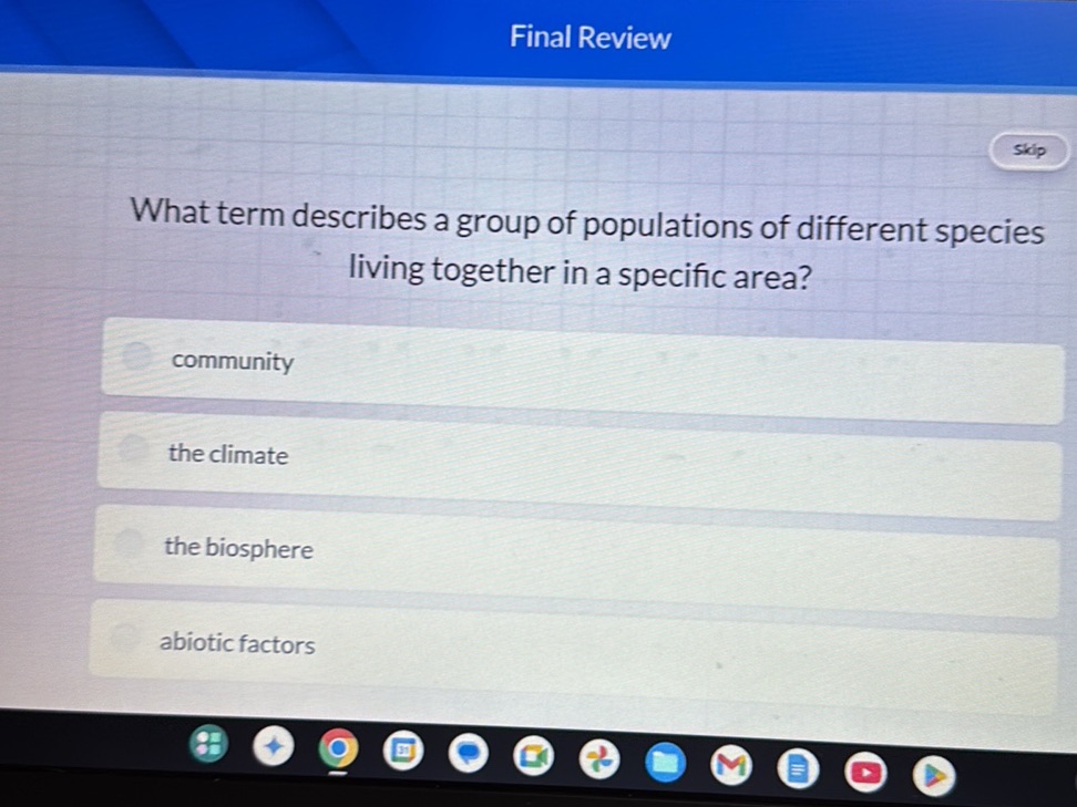 What term describes a group of populations | StudyX