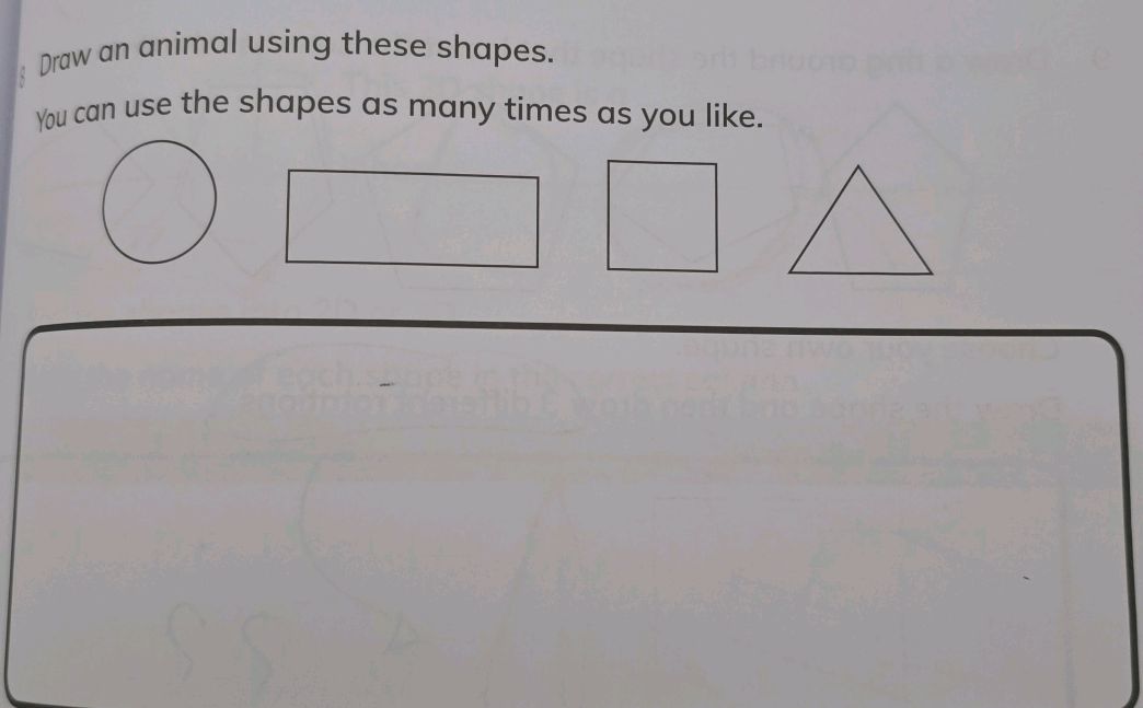 Draw an animal using these shapes. You can | StudyX