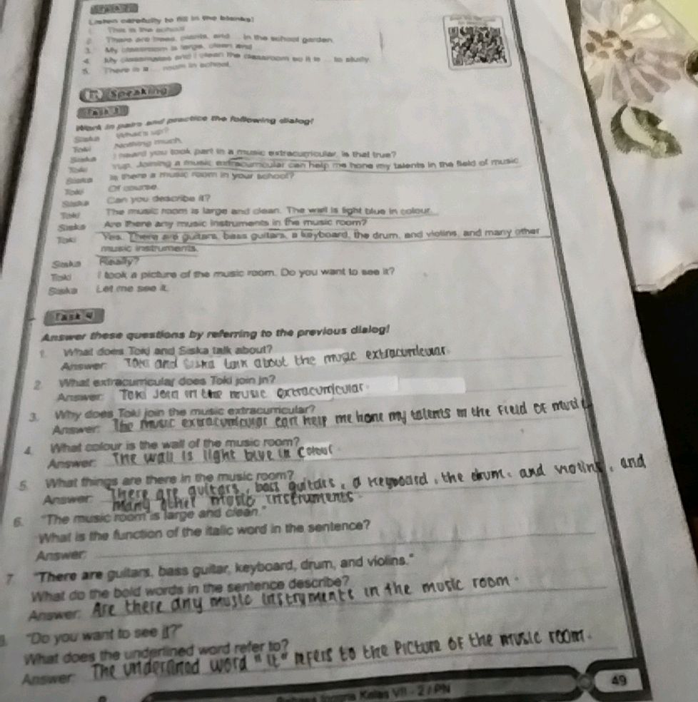 1. What does Toki and Siska talk about? | StudyX