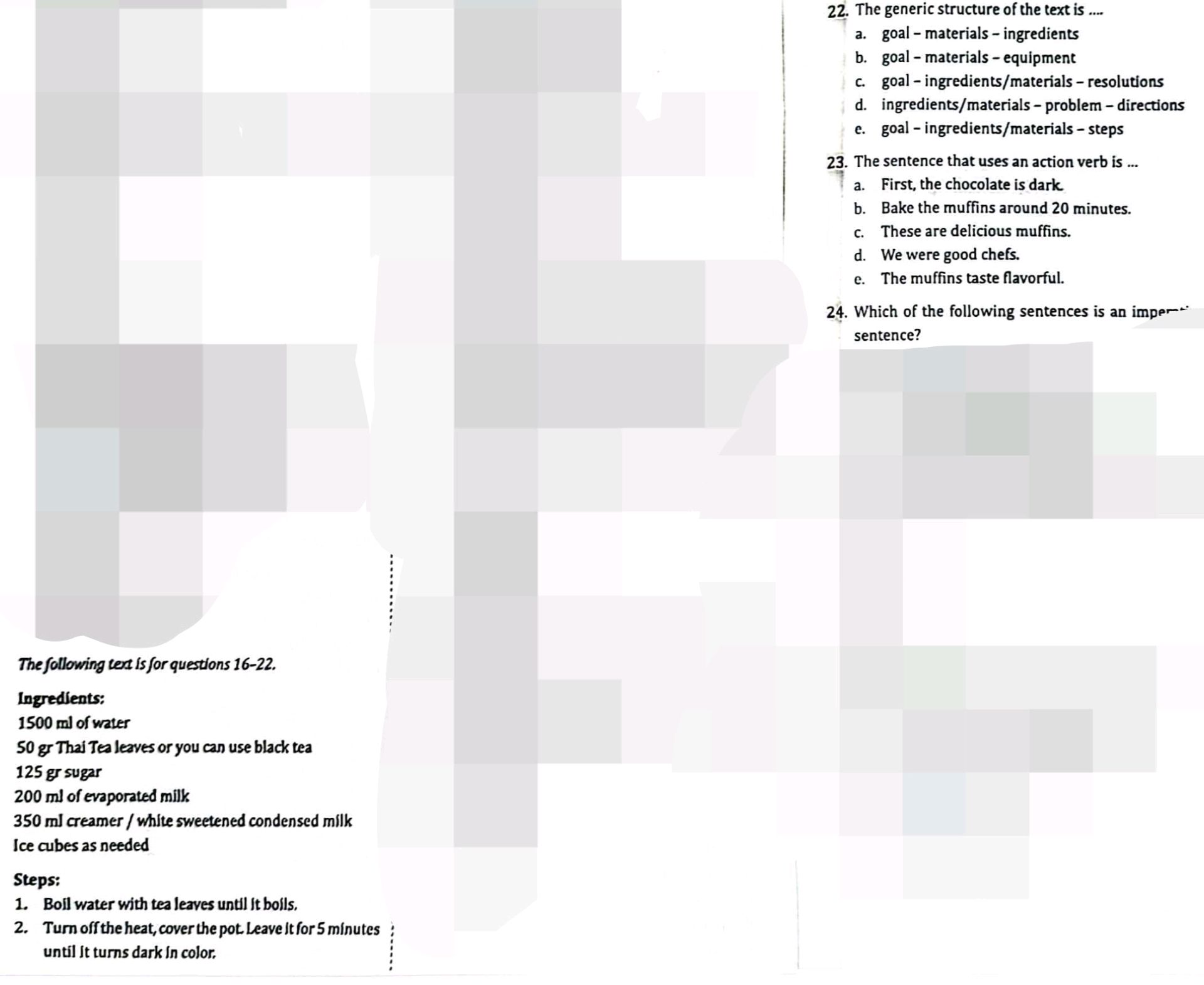 The following text is for questions 16-22. | StudyX