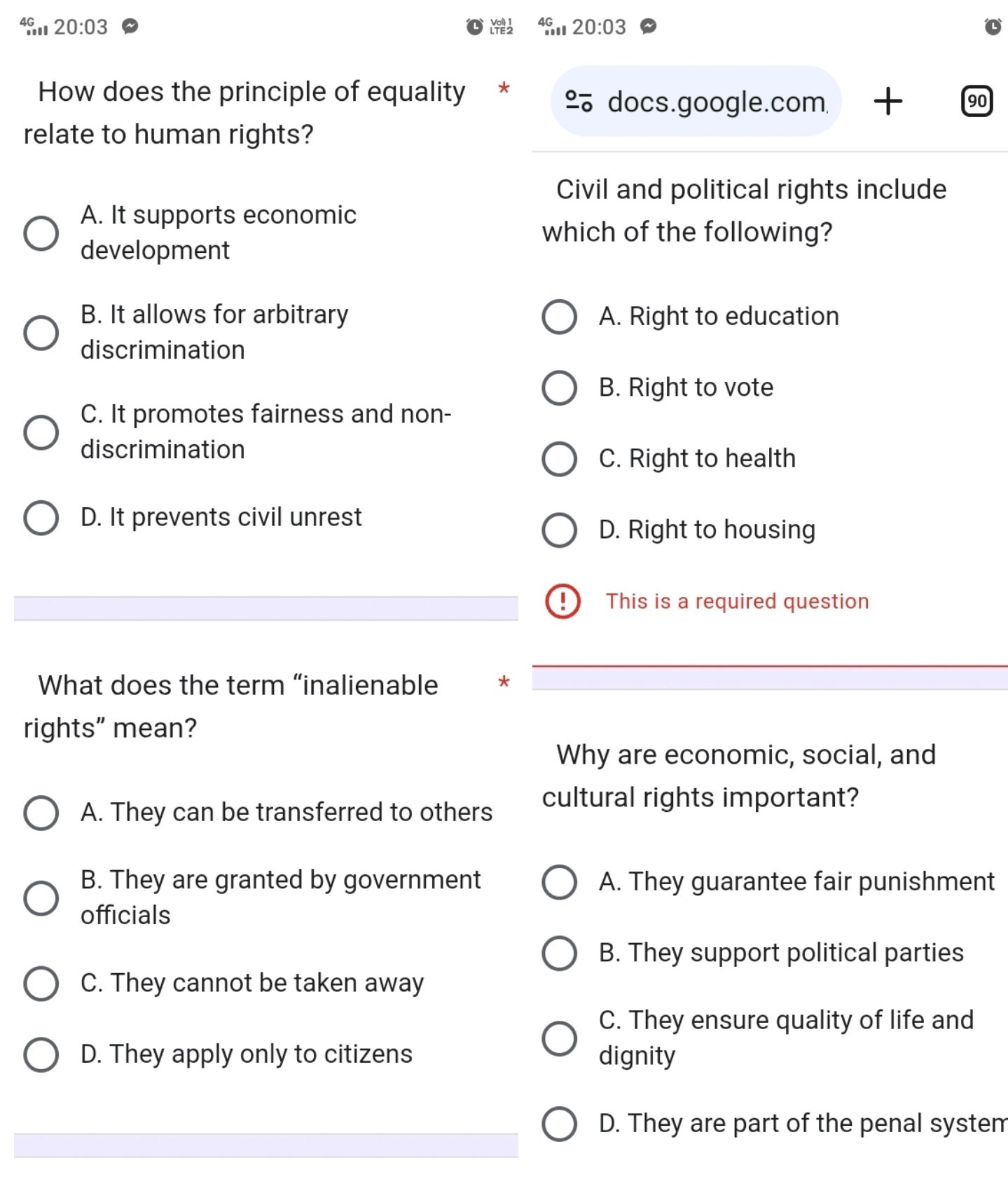 How does the principle of equality relate to | StudyX
