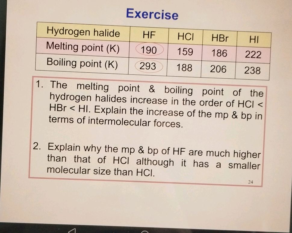 Hydrogen halide | HF | HCl | HBr | HI | StudyX