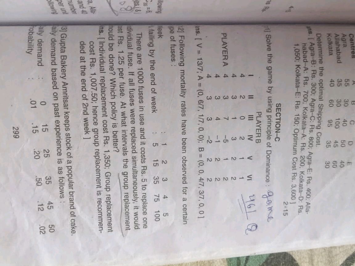 1) Solve the game by using principle of | StudyX