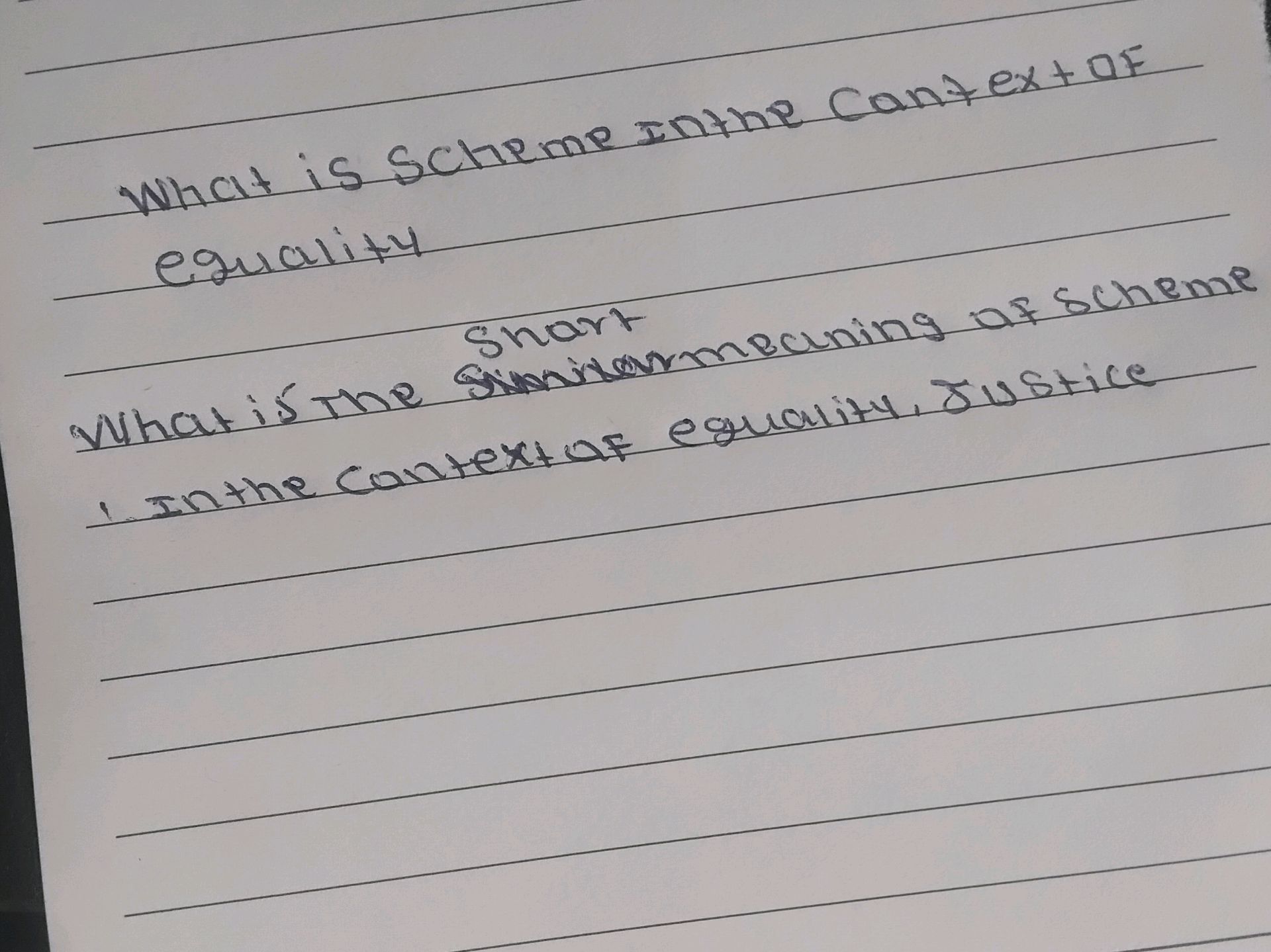 What is Scheme in the context of equality? | StudyX