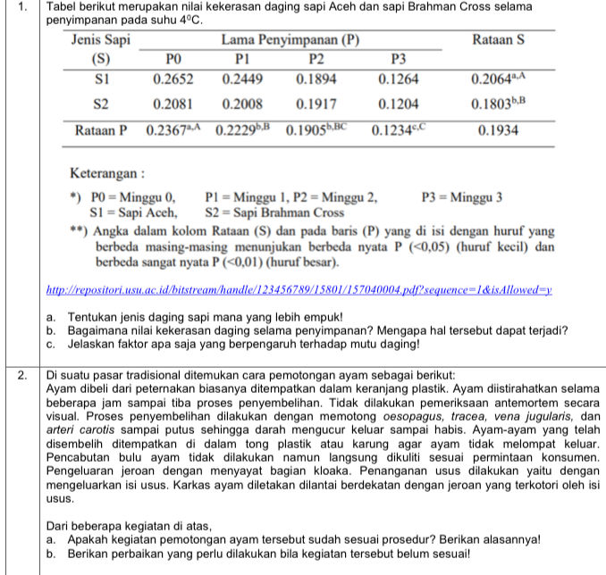 1. Tabel berikut merupakan nilai kekerasan | StudyX