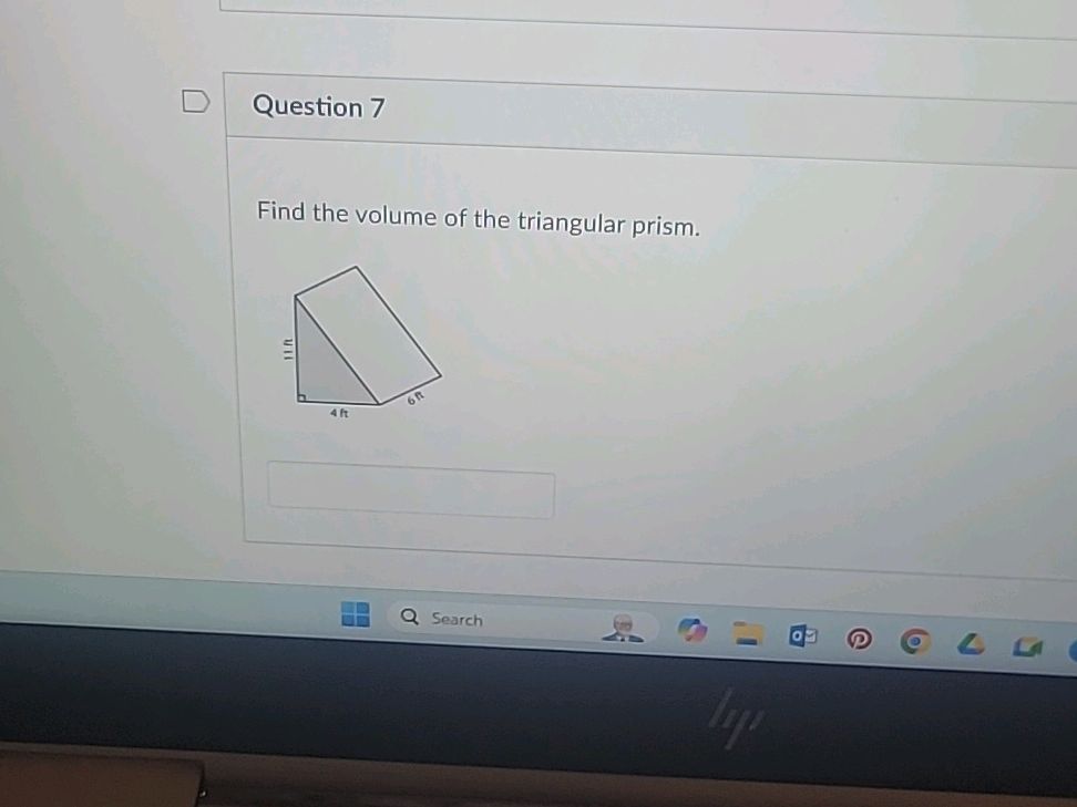 Find the volume of the triangular prism. | StudyX
