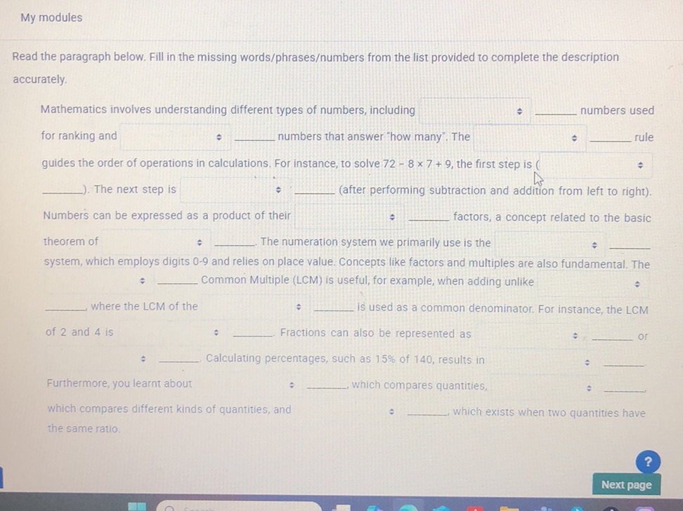 Read the paragraph below. Fill in the | StudyX