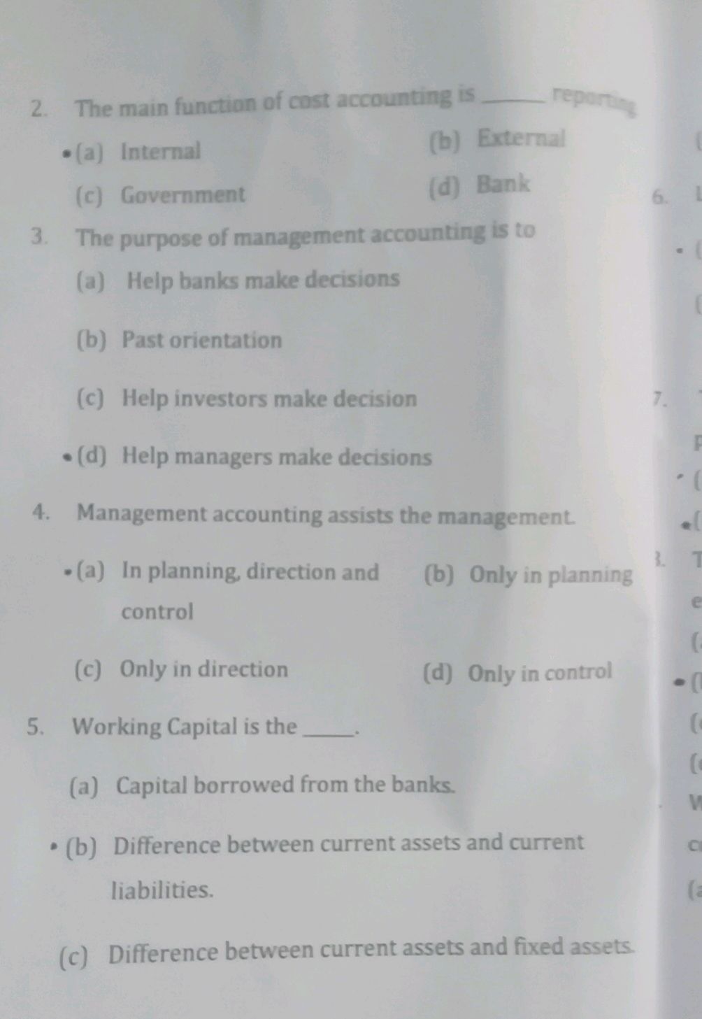2. The main function of cost accounting is | StudyX