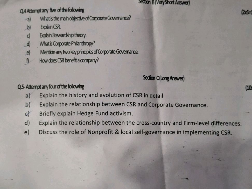 Q.4 Attempt any five of the following a) | StudyX