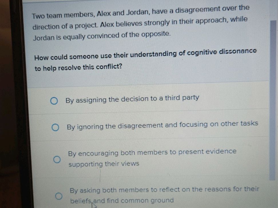 Two team members, Alex and Jordan, have a | StudyX