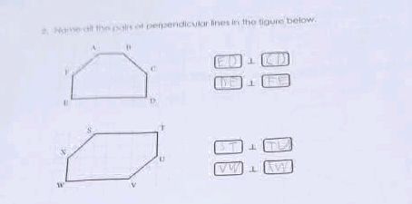 Name all the pairs of perpendicular lines in | StudyX