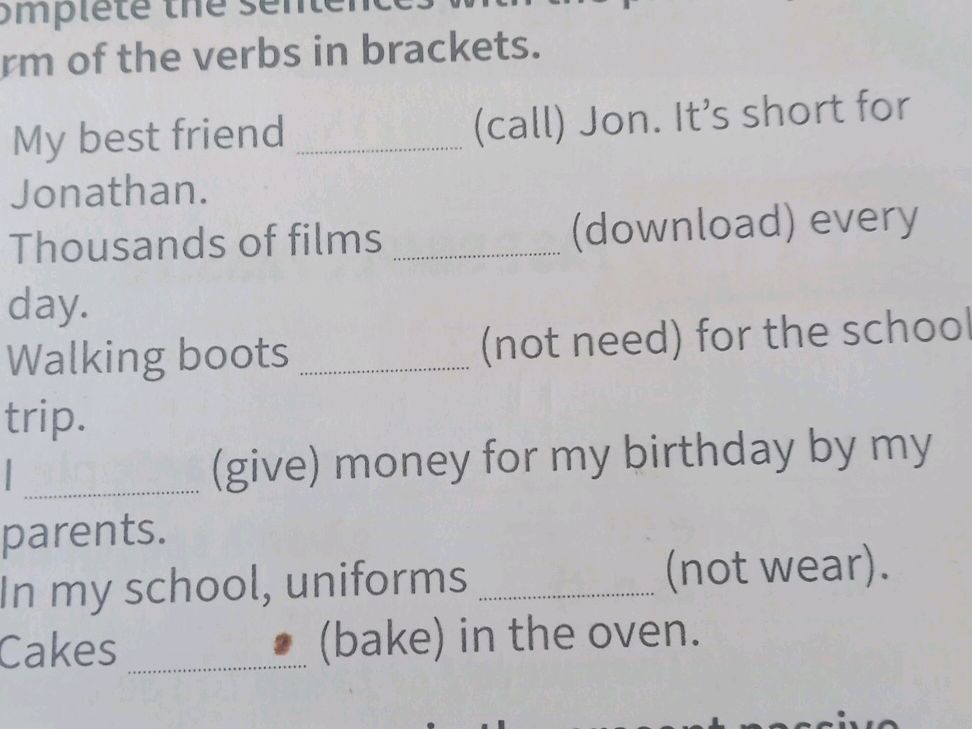 Complete the sentences with the proper form | StudyX