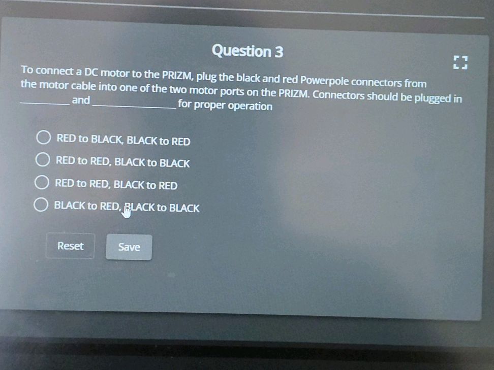 To connect a DC motor to the PRIZM, plug the | StudyX