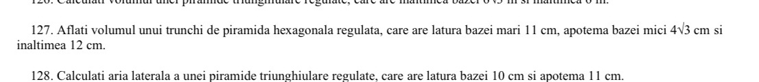 127. Aflati volumul unui trunchi de piramida | StudyX