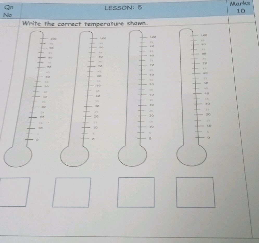 Write the correct temperature shown. The | StudyX