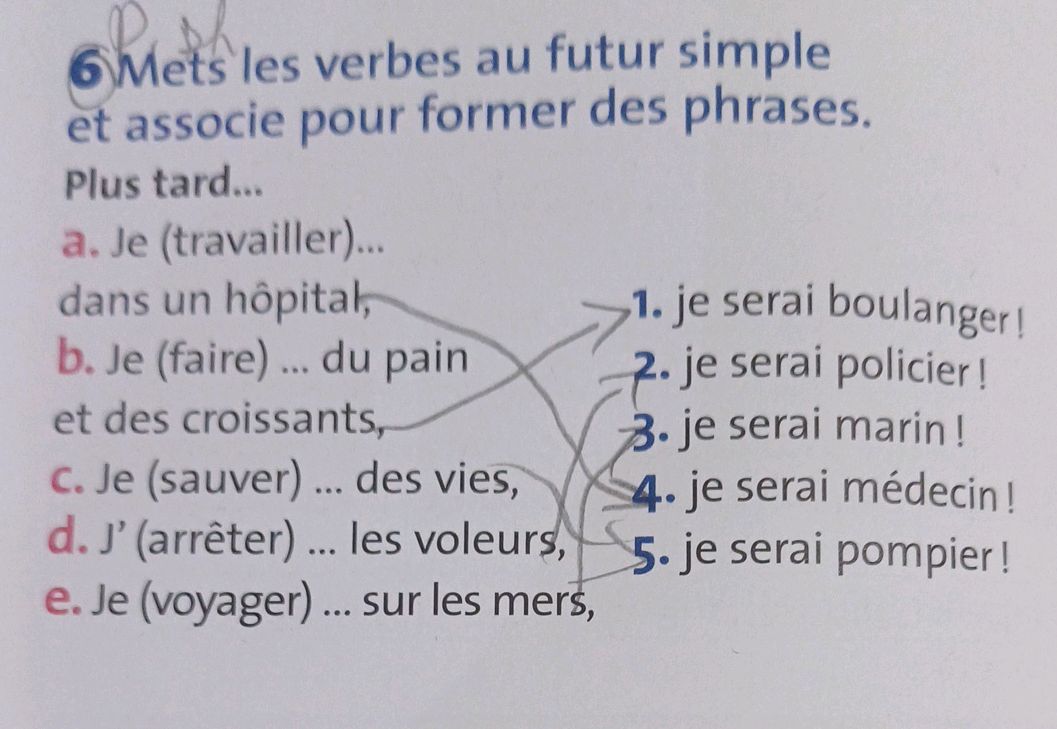 6 Mets les verbes au futur simple et associe | StudyX