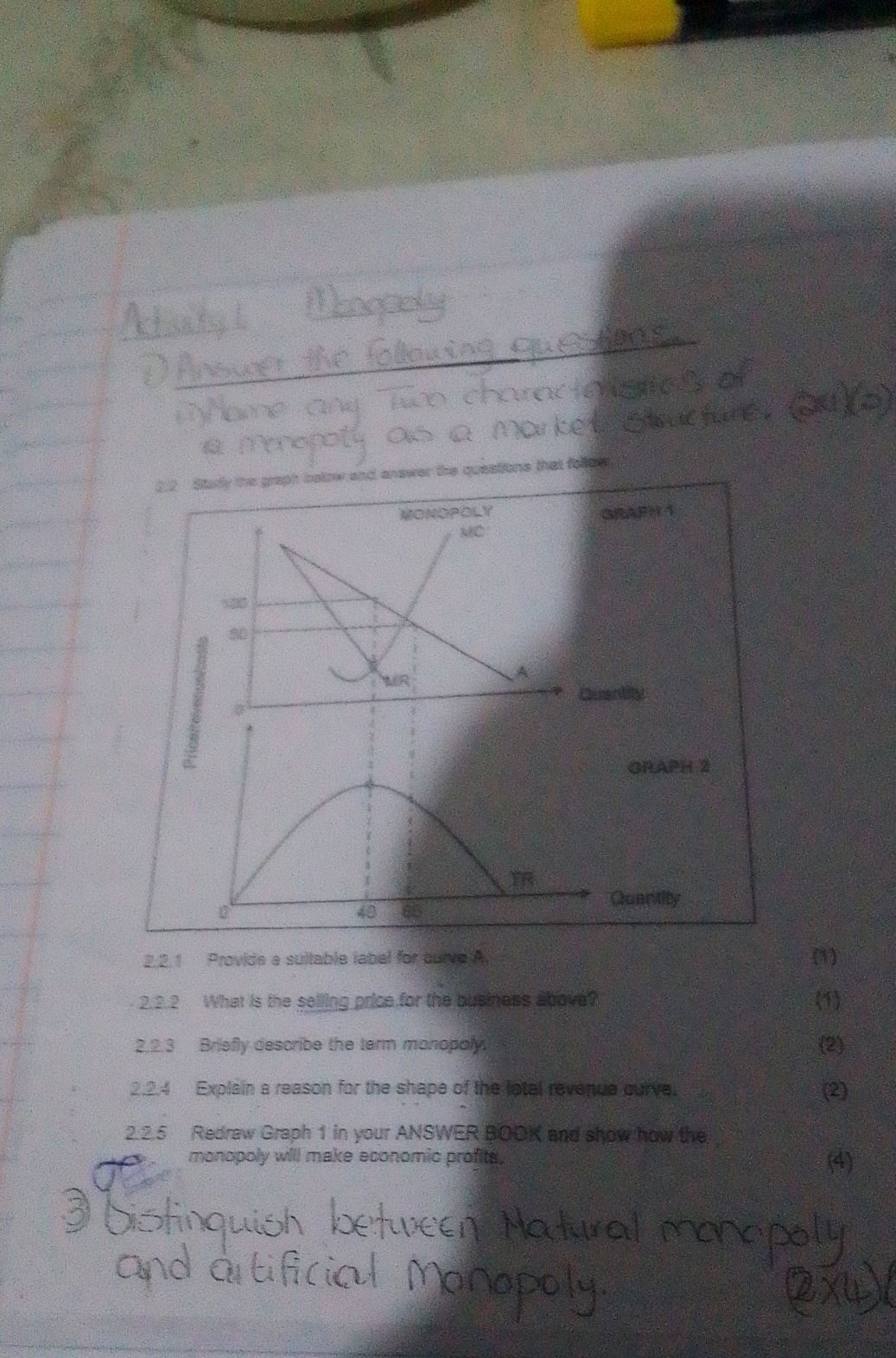 1. Name any two characteristics of a | StudyX