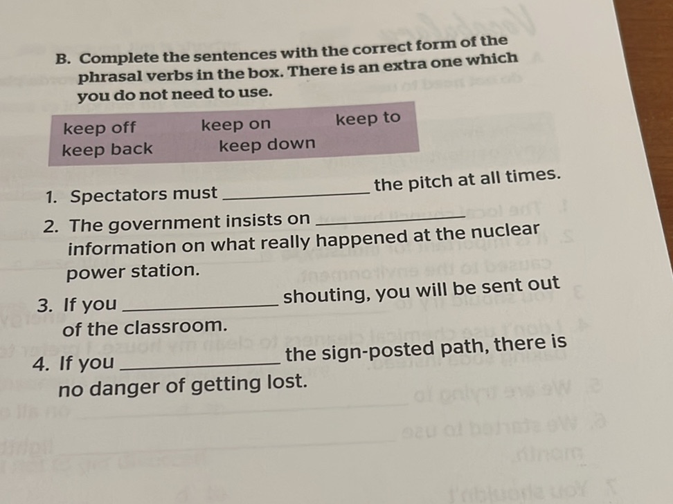 B. Complete the sentences with the correct | StudyX