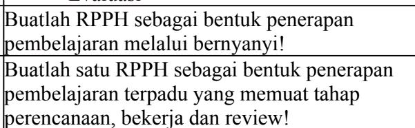 Buatlah RPPH sebagai bentuk penerapan