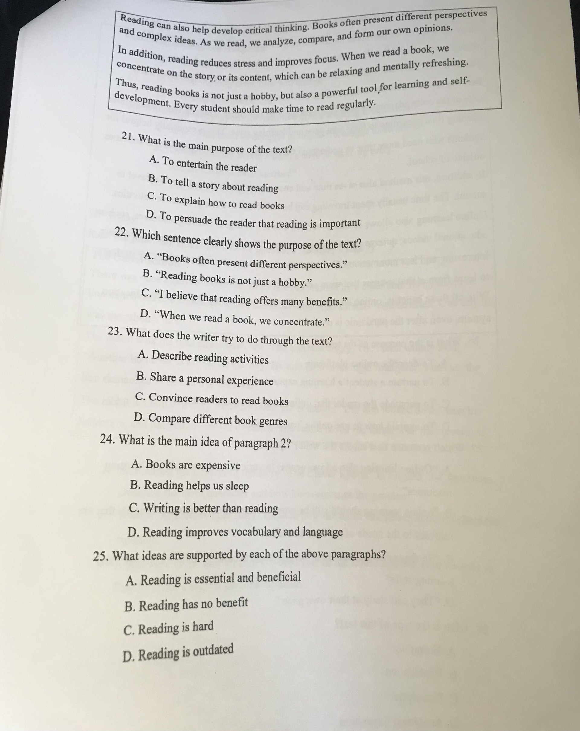 21. What is the main purpose of the text? | StudyX