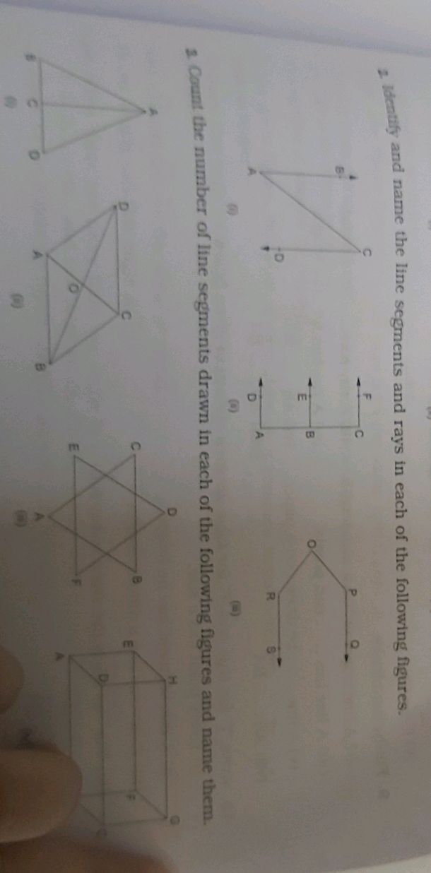 2. Identify and name the line segments and | StudyX