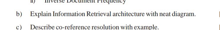 b) Explain Information Retrieval | StudyX