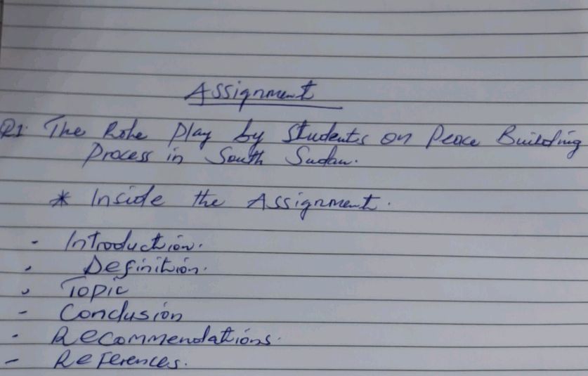 Q1. The Role Play by Students on Peace | StudyX