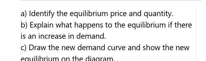 a) Identify the equilibrium price and | StudyX