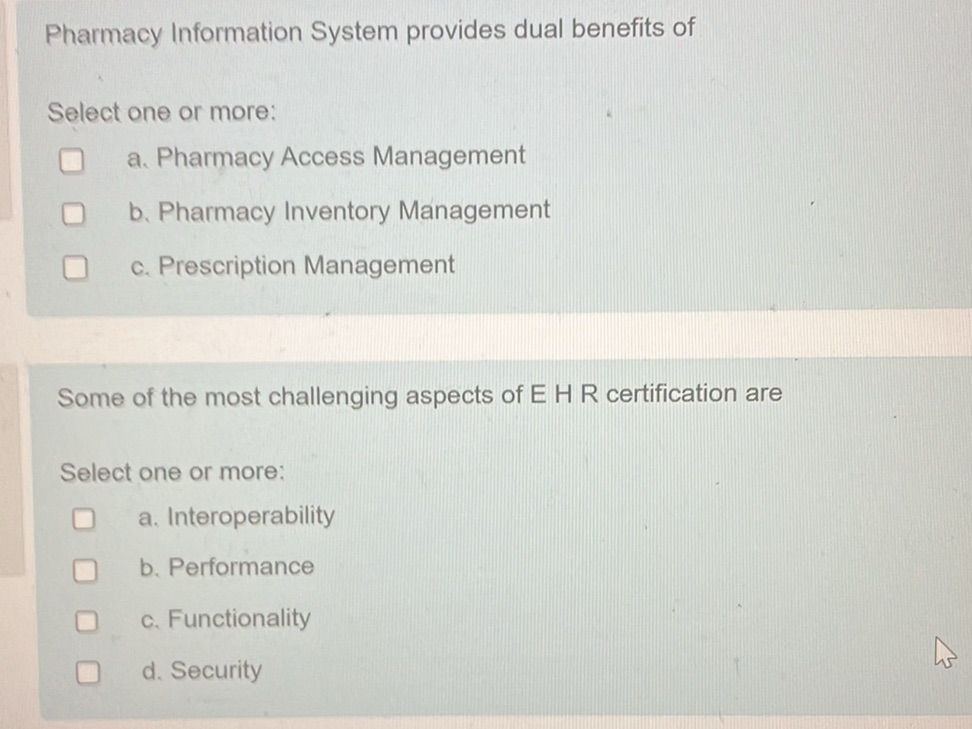 Pharmacy Information System provides dual | StudyX