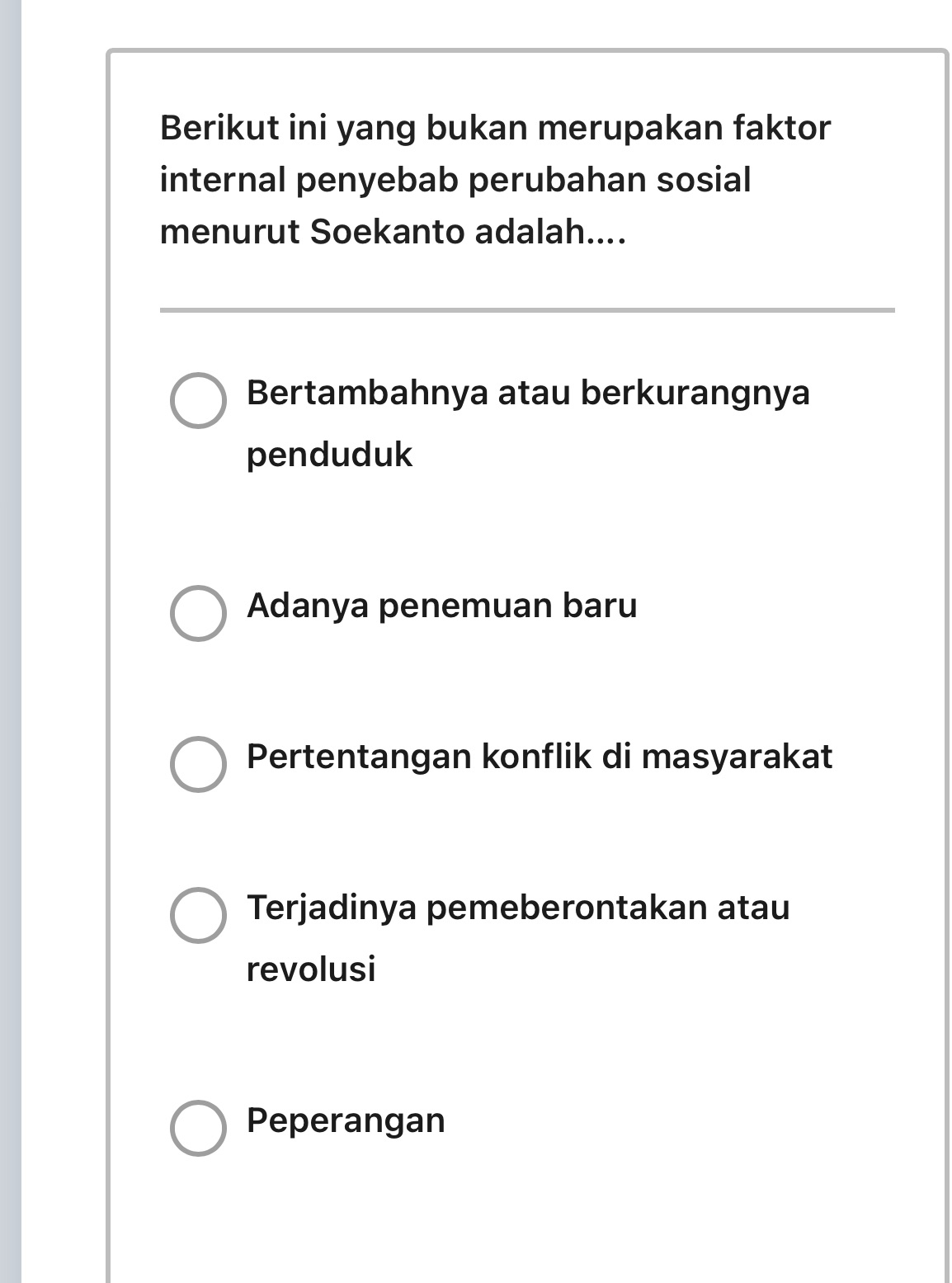 Berikut ini yang bukan merupakan faktor | StudyX